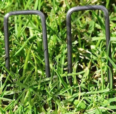 Dihl Galvanised Steel U-Shaped Garden Pins - Pack of 50