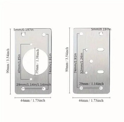 Dihl Hinge Repair Plates - Brushed Stainless Steel - 2 Pairs