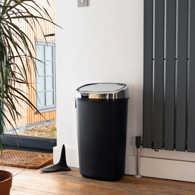 Dihl - UK MADE - 50L Black Sensor Bin with Chrome Sensor Lid Kitchen ...