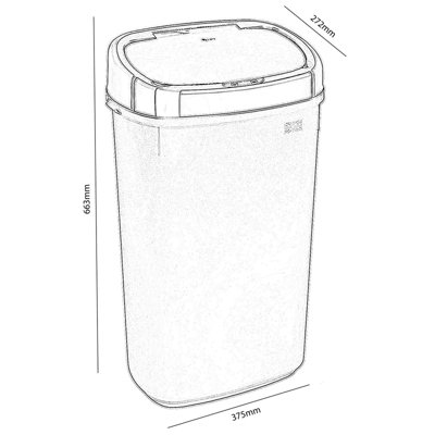 Dihl - UK MADE - 50L Blue Sensor Bin with Chrome Sensor Lid Kitchen ...