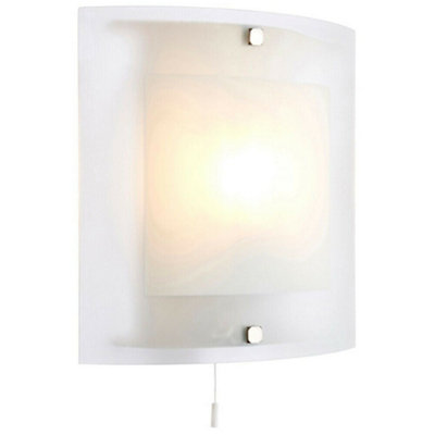 Dimmable LED Wall Light Square Curved Glass Modern Lounge Feature Lamp ...
