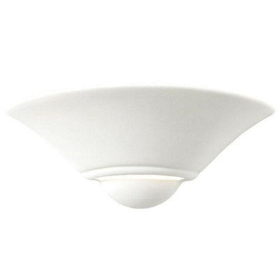 Dimmable LED Wall Light Unglazed Ceramic Shell Dome Fitting Lounge Lamp ...