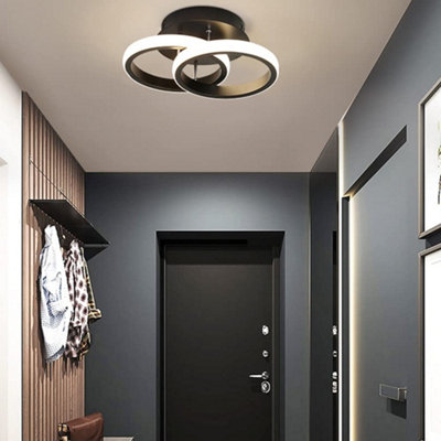 Dimmable Modern LED Ceiling Light, 3 Light Colors Changeable,Round Black