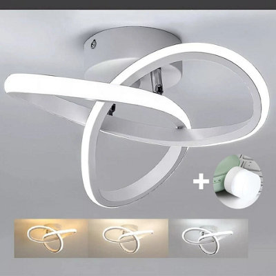 Dimmable Modern LED Ceiling Light, 3 Light Colors Changeable, White
