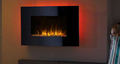 Dimplex Artesia ART20 Curved Wall Fire, Black Wall Mounted Contemporary ...