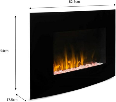 Dimplex Artesia ART20 Curved Wall Fire, Black Wall Mounted Contemporary ...