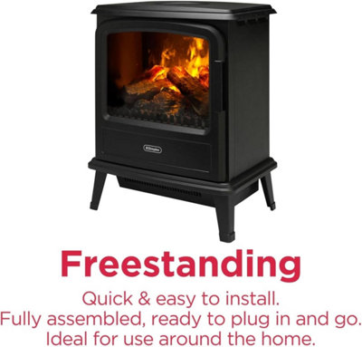 Dimplex Bayport Optimyst Stove Electric Fire, Matt Black Free Standing ...