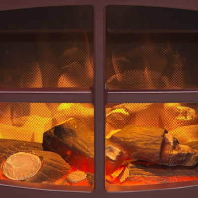 Dimplex Brayford Burgundy Optiflame Electric Stove, Burgundy Red Free ...