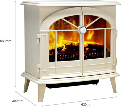 Dimplex Fullerton Optiflame Electric Stove, Large Light Grey Free ...