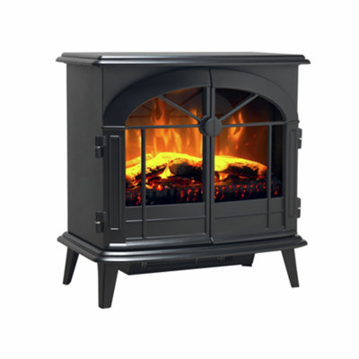 Dimplex Leckford Optiflame Electric Stove, Large Black Freestanding ...