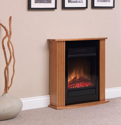 Dimplex Orvieto Optiflame Electric Fire Suite, Oak Free Standing Fully ...