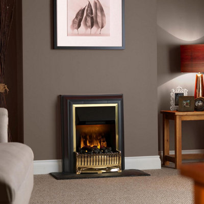 Dimplex Ropley Freestanding Optimyst Electric Fire, Brass and Black ...