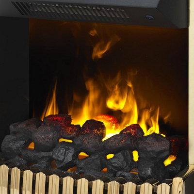 Dimplex Ropley Freestanding Optimyst Electric Fire, Brass and Black ...