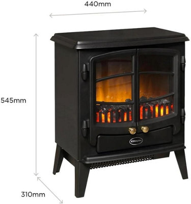 Dimplex Tango Optiflame Electric Stove, Matte Black Free Standing Stove ...