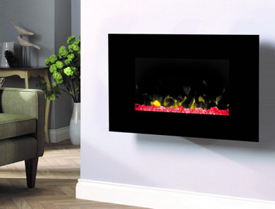 Dimplex TLC20 Toluca Deluxe Optiflame Wall Fire,Black Glass Wall ...