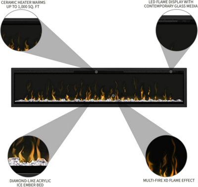 Dimplex XL74 Ignite XL Built-In Linear Electric Fireplace 74" - MEDIA ...