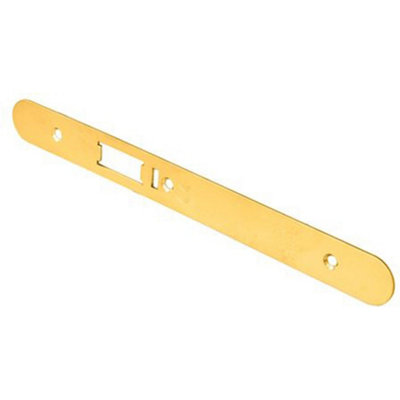 DIN Anti Thrust Nightlatch Forend Strike & Fixing Pack - Brass PVD RADIUS
