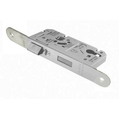 DIN Euro Profile Escape Lock Radius Forend 60mm Backset Satin Steel ...