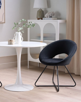 Dining Chair RACHEL Velvet Black