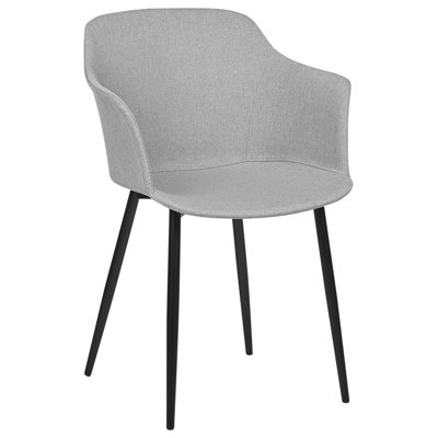Dining Chair Set of 2 Fabric Light Grey ELIM | DIY at B&Q