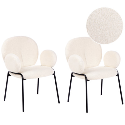 Dining Chair Set of 2 Off-White ELY | DIY at B&Q