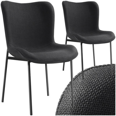 Dining Chair Tessa - ergonomic shape with high backrest - Woven fabric ...