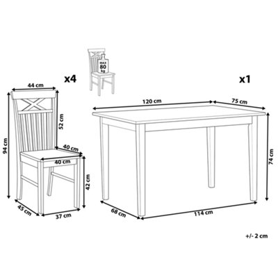 Dining Set for 4 HOUSTON White