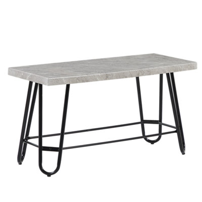 Dining Set KEMPTON Marble Effect Light Grey
