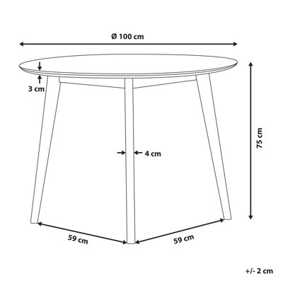 Dining Table 100 cm White ROXBY | DIY at B&Q