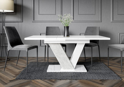 Dining table 120-160x80 extendable Stone Gloss