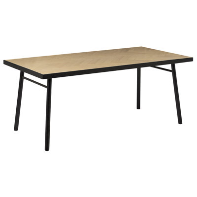 Dining Table 180 x 90 cm Light Wood with Black IVORIE | DIY at B&Q