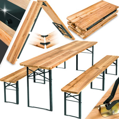 Dining Table and Bench Set Ralf - 2 benches, foldable, durable, stable ...