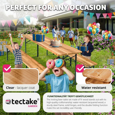 Dining Table and Bench Set Ralf - 2 benches, foldable, durable, stable ...