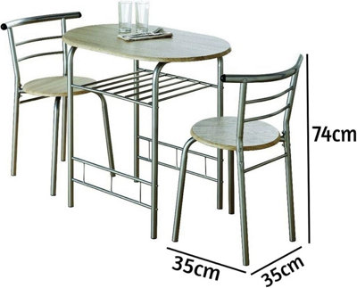 Dining Table and Chairs Set 2 Seater Kitchen Dinning Room Space Saving ...