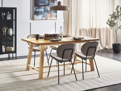 Dining Table BARNES Natural Ash Wood 160 cm 90 cm