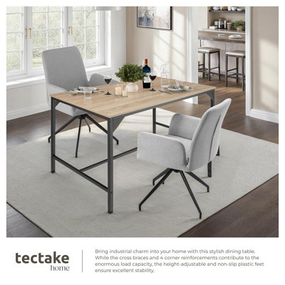 Dining Table Belfast - rectangular - industrial wood light, oak Sonoma