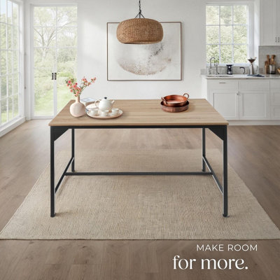 Dining Table Belfast - rectangular - industrial wood light, oak Sonoma