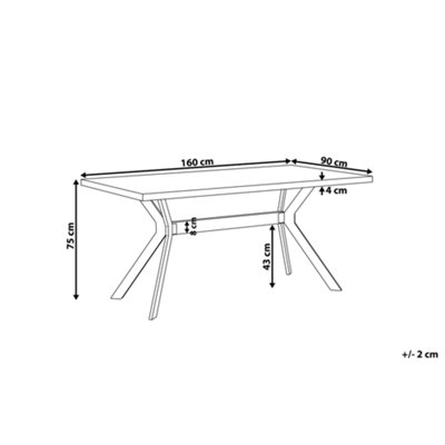 Dining Table BENSON Grey Concrete Effect 160 cm 90 cm