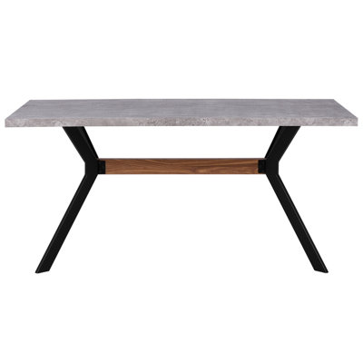 Dining Table BENSON Grey Concrete Effect 160 cm 90 cm