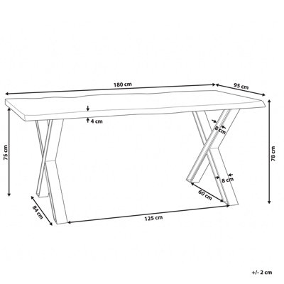 Dining Table BROOKE Light Brown 180 cm 95 cm Acacia Wood