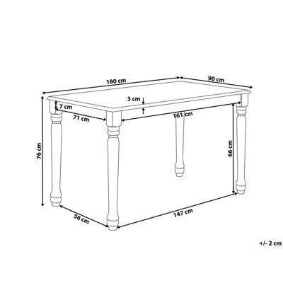 Dining Table CARY White 180 cm 90 cm