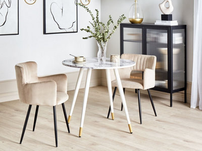 Dining Table GUTIERE White Marble 80 cm 80 cm
