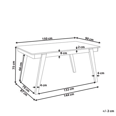 Dining Table PHOLA Light Oak 150 cm 90 cm