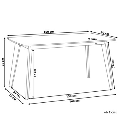Dining Table SANTOS White 150 cm 90 cm