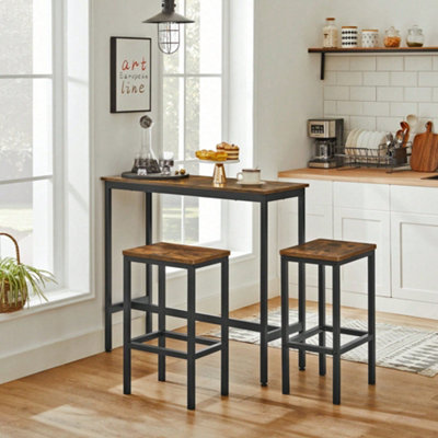 Dining Table Set, Bar Table and Stools Set, Breakfast Bar Table with ...