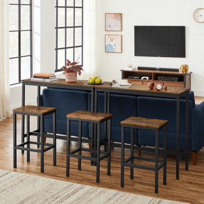 Dining Table Set, Bar Table and Stools Set, Breakfast Bar Table with ...