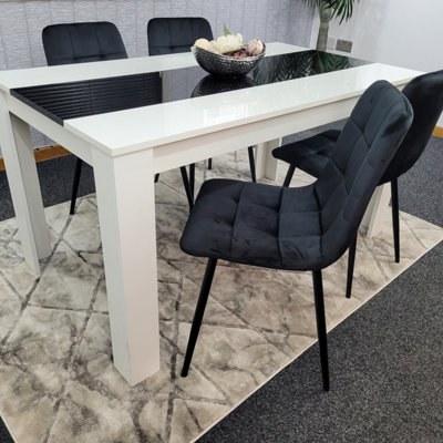 Dining table black and white store