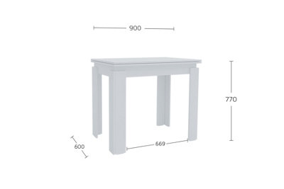 Dining table Shefa Line Family 90-120 White