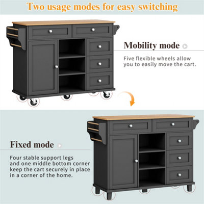 Dining trolley (134x46x92 cm), Modern and Simple Black Dining Trolley ...