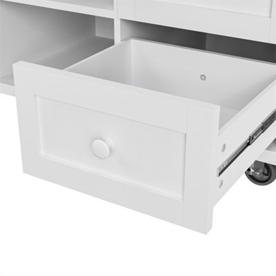 Dining trolley (134x46x92 cm), Modern and Simple White Food Trolley ...